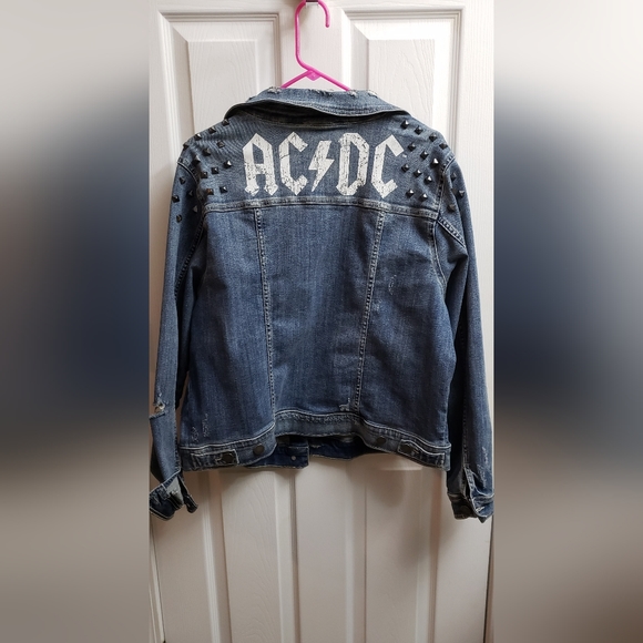 torrid | Jackets & Coats | Torrid Distressed Studded Acdc Jean Jacket | Poshmark